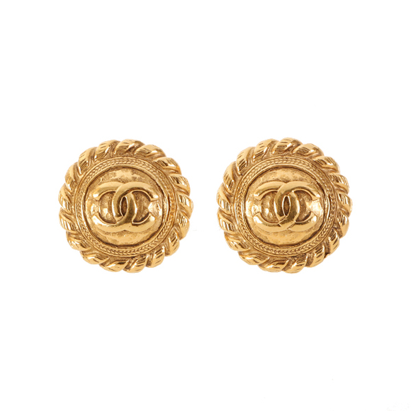 CHANEL | Jewelry | Chanel Round Edge Design Cc Mark Earrings | Poshmark
